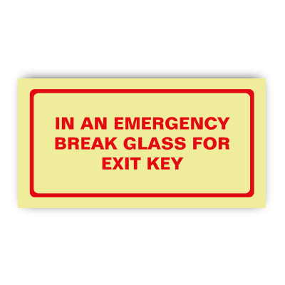 Break Glass Exit Key – F43 - Spear Labels