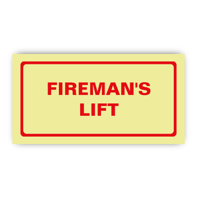 Fireman's Lift Safety Sign - F47 - Spear Labels