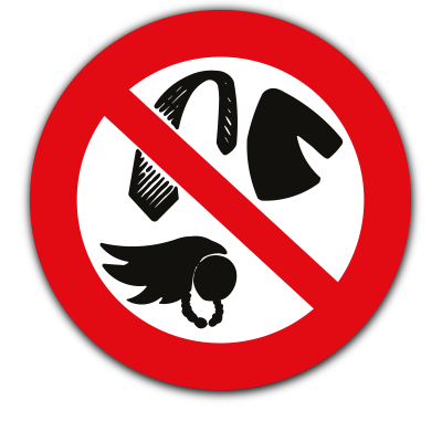 Loose items Prohibited Safety Sign – PV12 - Spear Labels