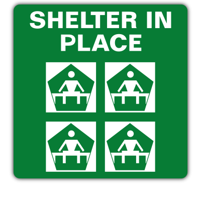 Shelter in Place Safety Sign – GA25 - Spear Labels