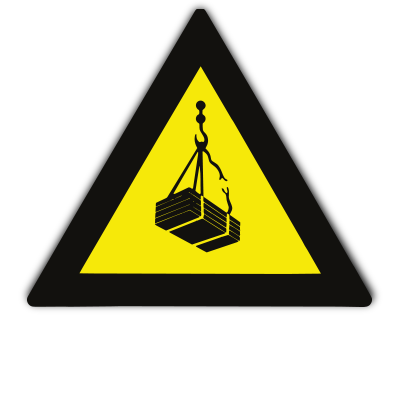 Beware of Suspended Loads Safety Sign – WW08 - Spear Labels
